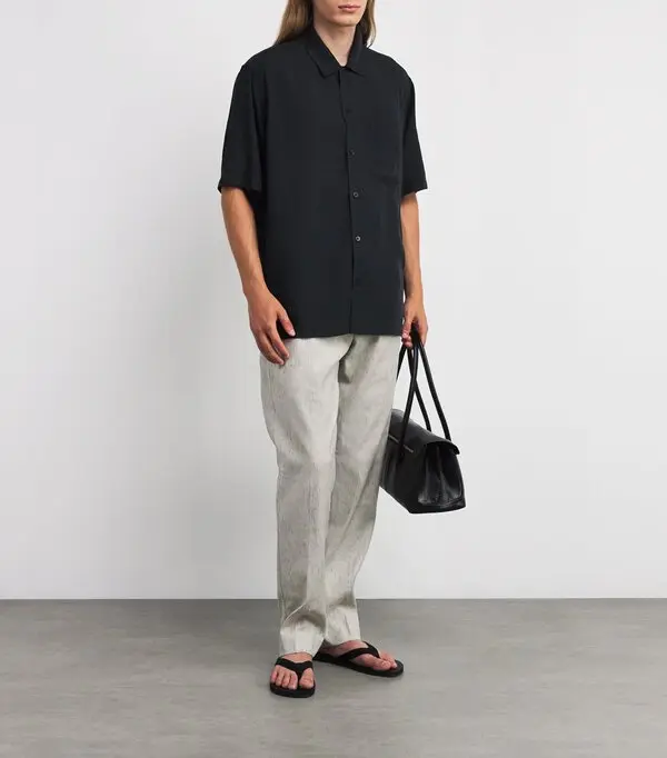 SAMSOE SAMSOE Lyocell Vertical-stitch Shirt