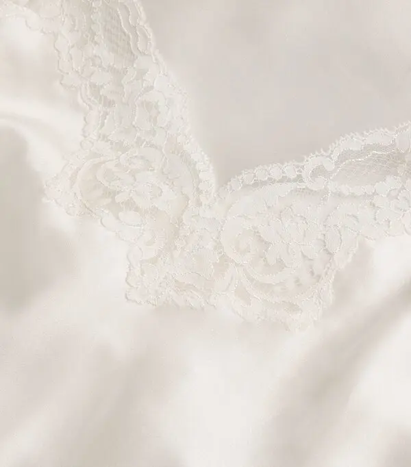 GILDA & PEARL Silk Lace-trim In My Boudoir Long Nightdress
