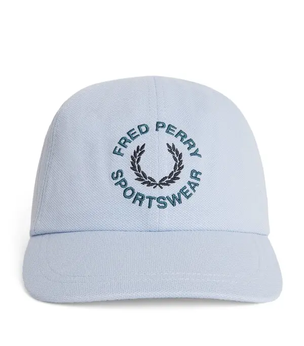 Fred Perry Cotton Embroidered Logo Cap - Blue