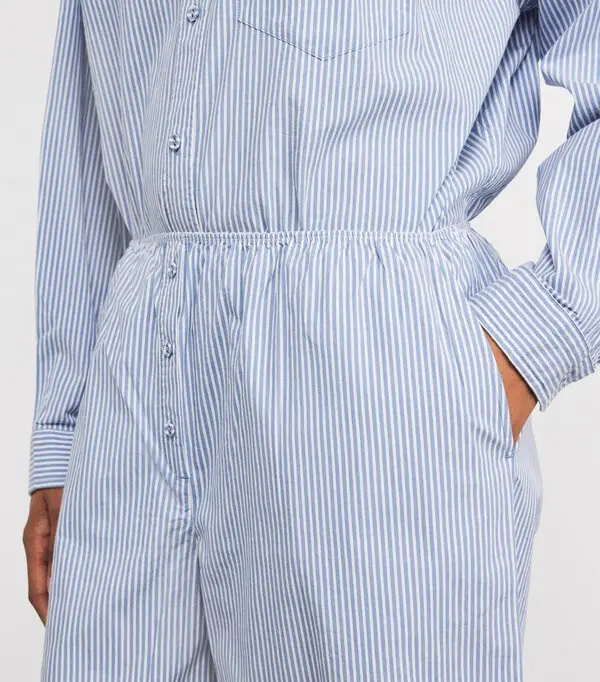 SKIMS Stretch-cotton Stripe Pyjama Set - Blue