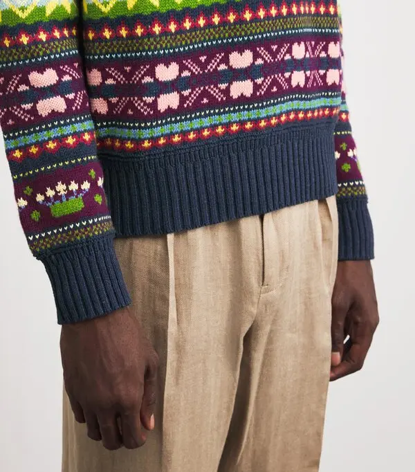 Polo Ralph Lauren Cotton-wool-linen Aztec Sweater