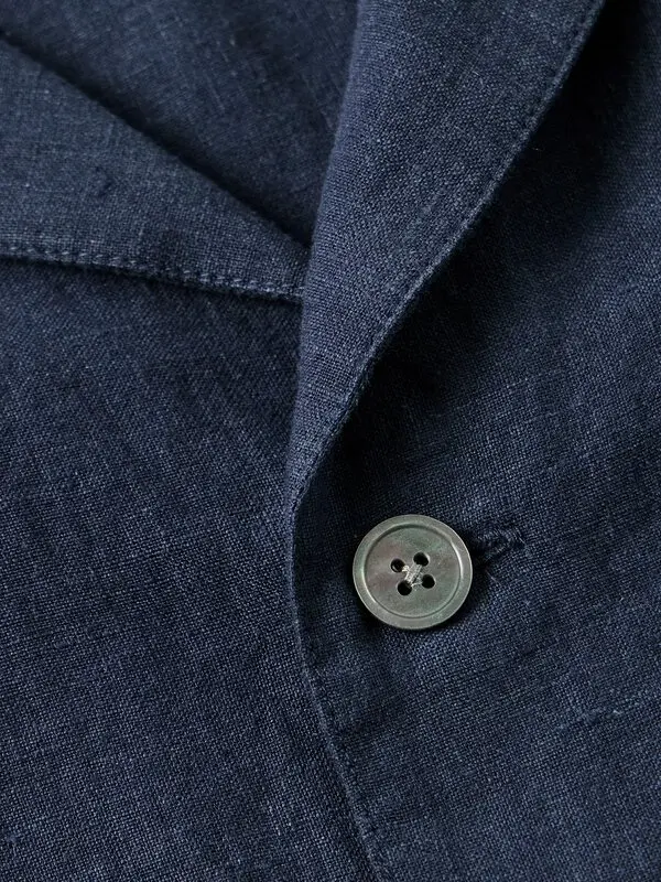 Derek Rose Sicily 1 Linen Pyjama Set - Blue