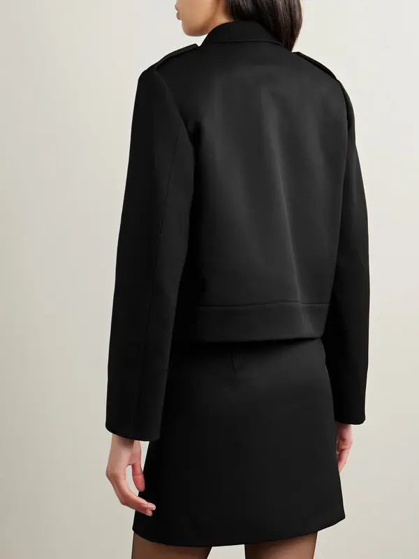 Veronica De Piante Birdie Cropped Wool-blend Twill Jacket
