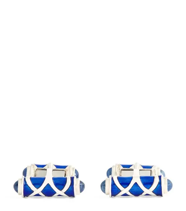 DEAKIN & FRANCIS Sterling Silver And Sapphire Cufflinks - Blue