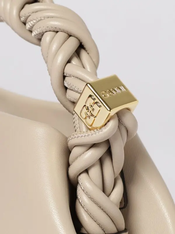 GANNI Knotted Top Handle Bag - Grey