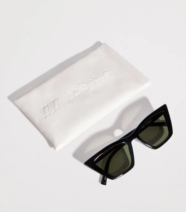 Le Specs Velodrome Cat Eye Sunglasses - Black