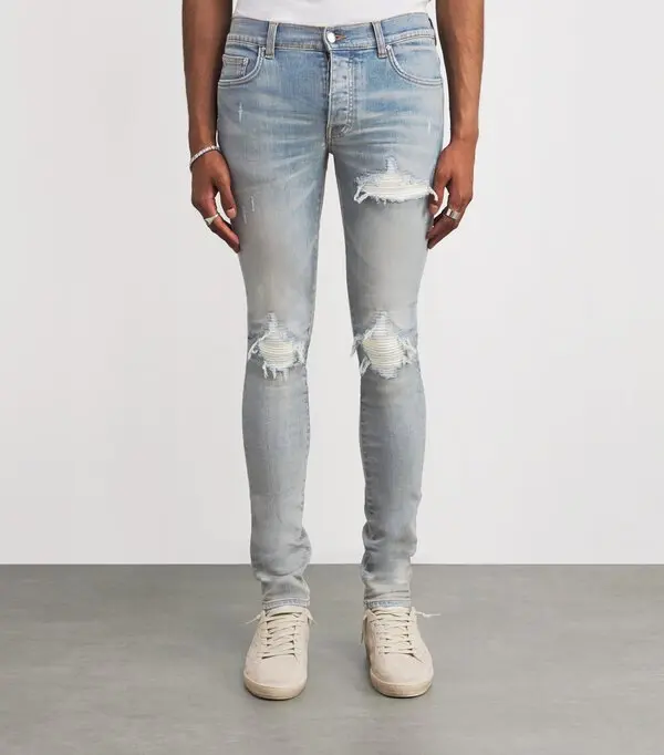 Amiri Suede Straight Mx1 Jeans - Blue