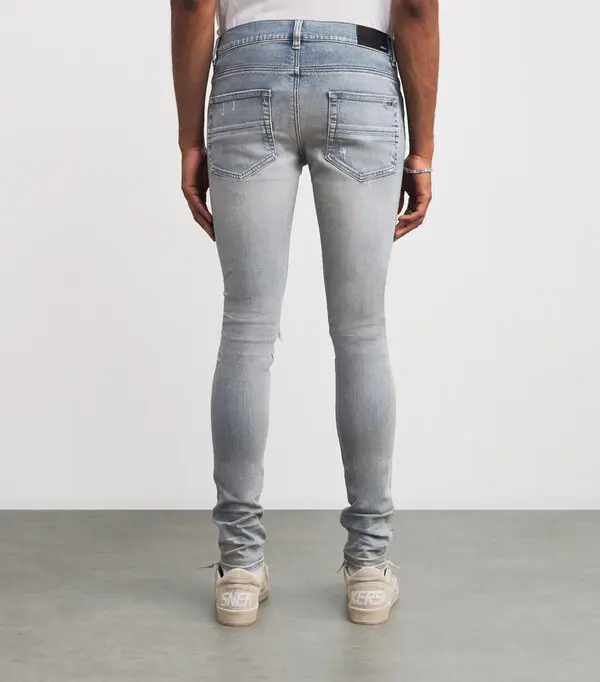 Amiri Suede Straight Mx1 Jeans - Blue