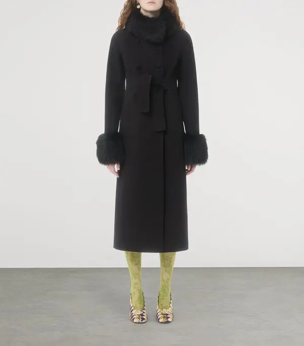 Valentino Garavani Virgin Wool-cashmere Belted Fur Coat