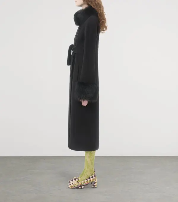 Valentino Garavani Virgin Wool-cashmere Belted Fur Coat