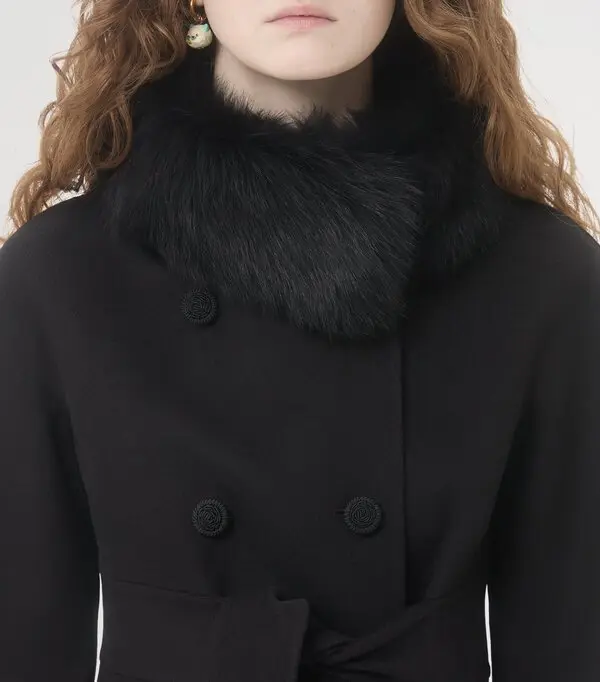 Valentino Garavani Virgin Wool-cashmere Belted Fur Coat