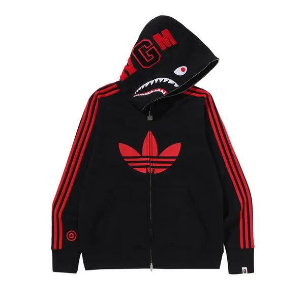 A BATHING APE X Adidas Originals Full Zip Hoodie - Black
