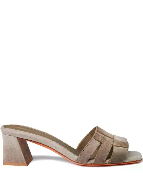 Santoni Block-heel Leather Sandals
