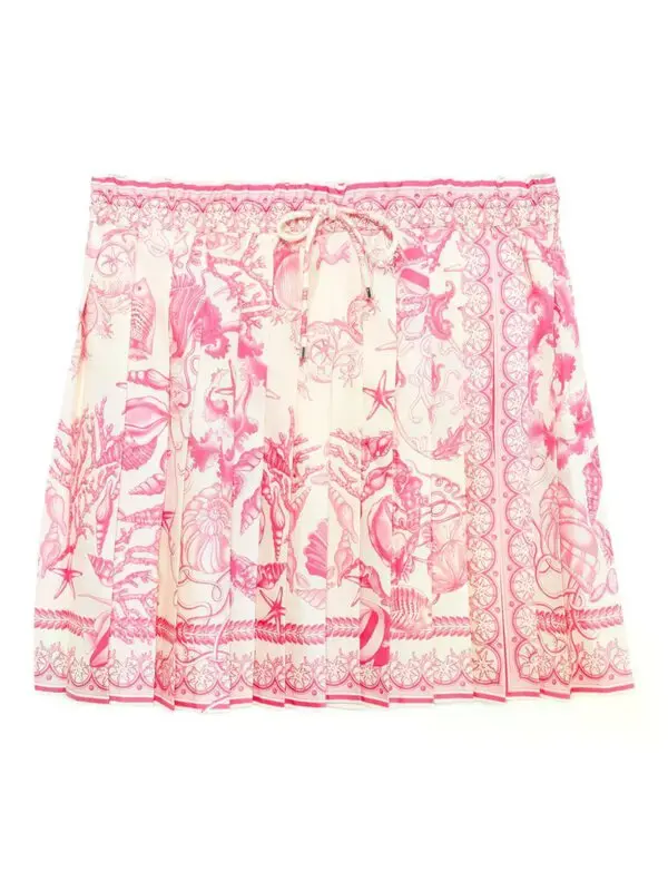 Versace Underwater Barocco Pleated Skirt