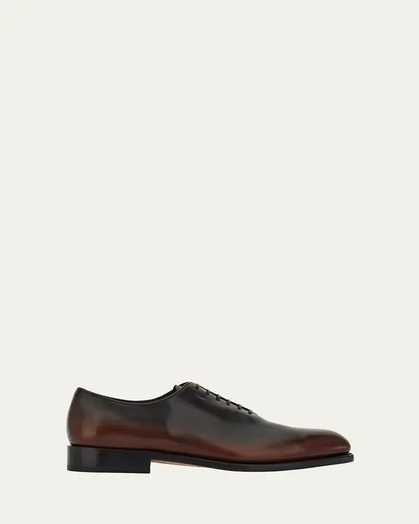 Ferragamo Angiolo Tramezza Degrade Leather Oxfords - Black  display picture 2