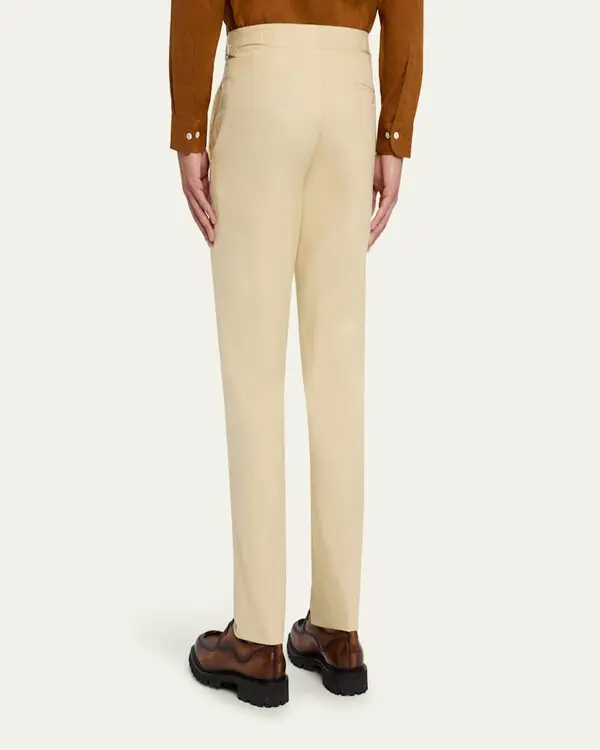 Anderson & Sheppard Flat-front Trousers - Cream