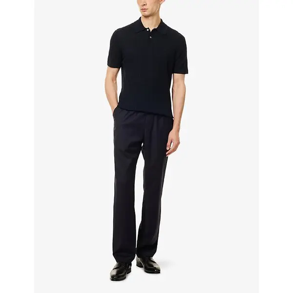 Dunhill Drawstring Tapered-leg Stretch-wool Trousers