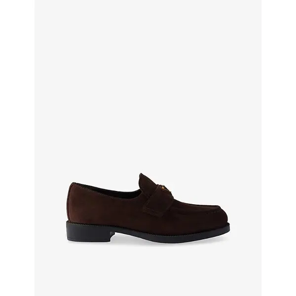 Prada Triangle Logo-plaque Suede Loafers
