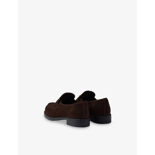 Prada Triangle Logo-plaque Suede Loafers