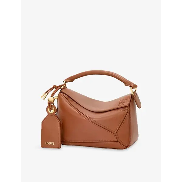 Loewe Puzzle Mini Leather Top-handle Bag - Pecan
