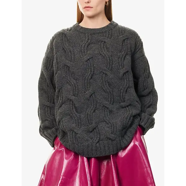 Bottega Veneta Round-neck Cable-knit Wool Jumper
