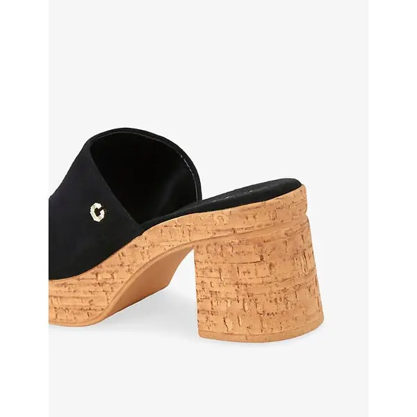 Carvela Genova Block-heel Suede Sandals - Black