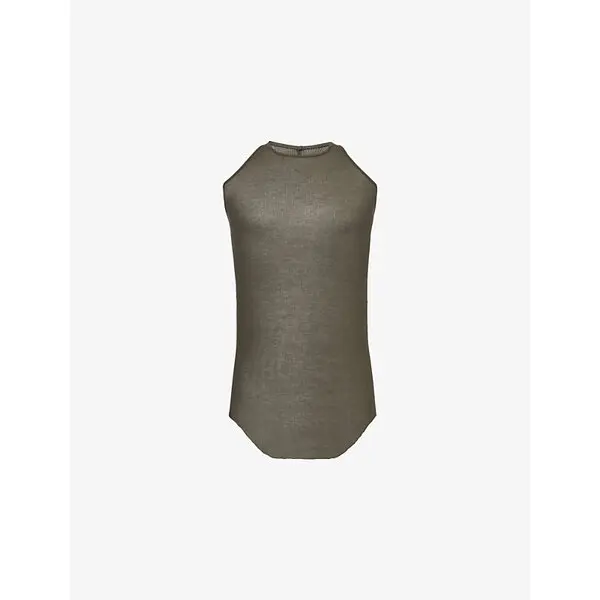 Rick Owens Basic Rib Sleeveless Woven Top - Bosco