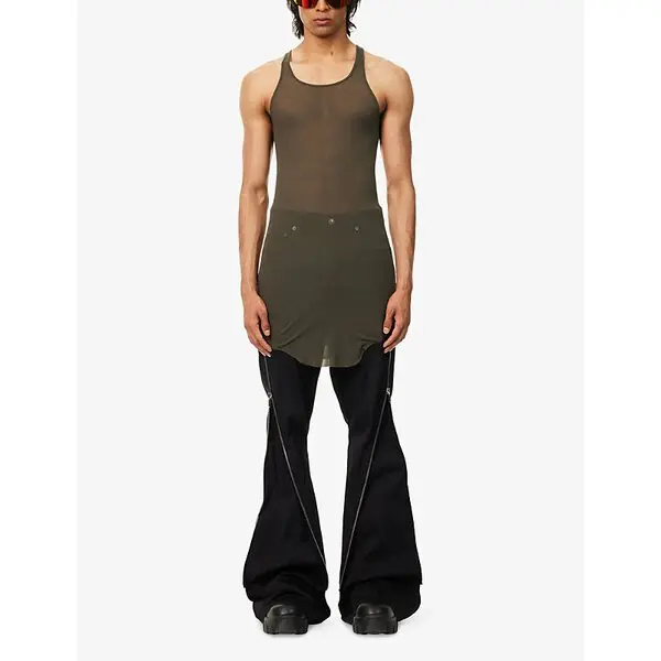 Rick Owens Basic Rib Sleeveless Woven Top - Bosco