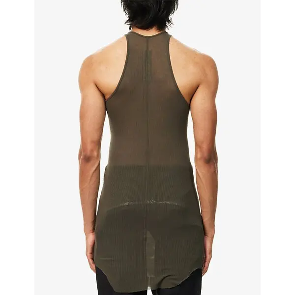 Rick Owens Basic Rib Sleeveless Woven Top - Bosco