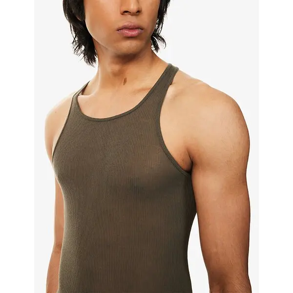 Rick Owens Basic Rib Sleeveless Woven Top - Bosco