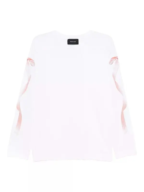 Simone Rocha Ribbon Bow-printed Long-sleeved T-shirt - White