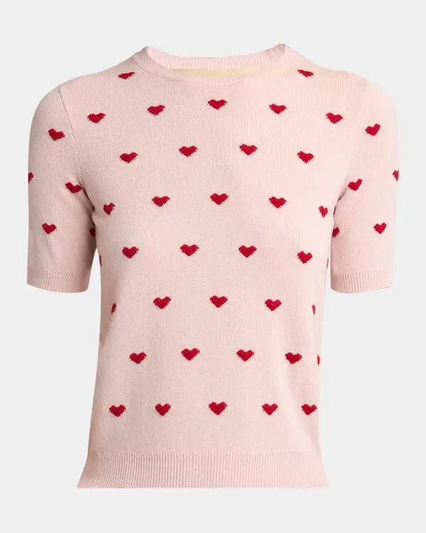 Valentino Garavani Heart Jacquard Knit Sweater - Rose Bsilver