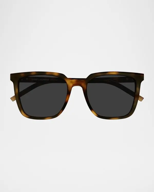Saint Laurent Recycled Acetate Square Sunglasses - Shiny Medium Havana