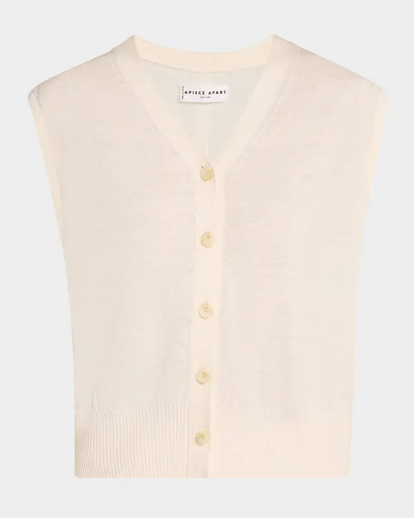 APIECE APART Organic Linen-cotton Knit Vest - Cream