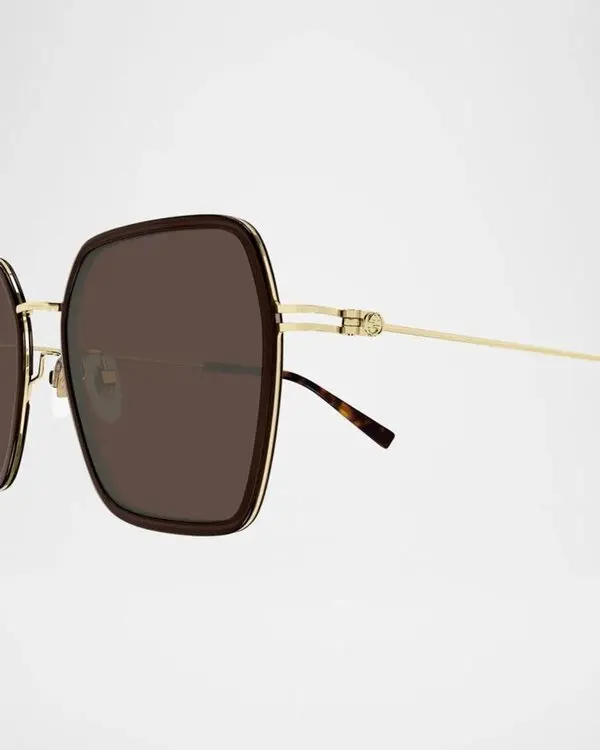 Gucci Square Sunglasses - Brown