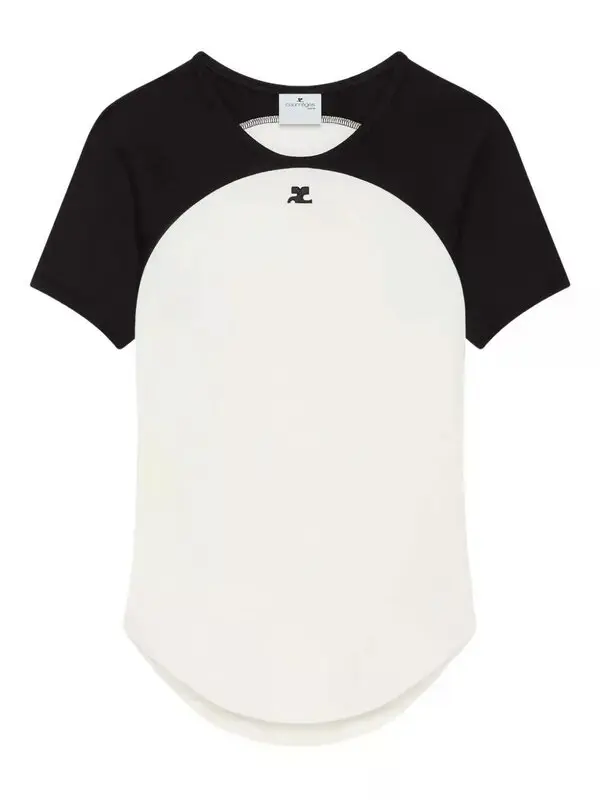 COURREGES Circle Contrast Raglan-sleeve T-shirt