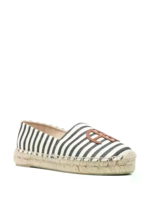ANINE BING Paloma Striped Logo Espadrilles