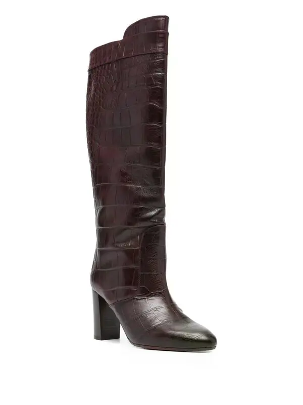 Chie Mihara 85mm Eybal Crocodile-effect Block-heel Boots