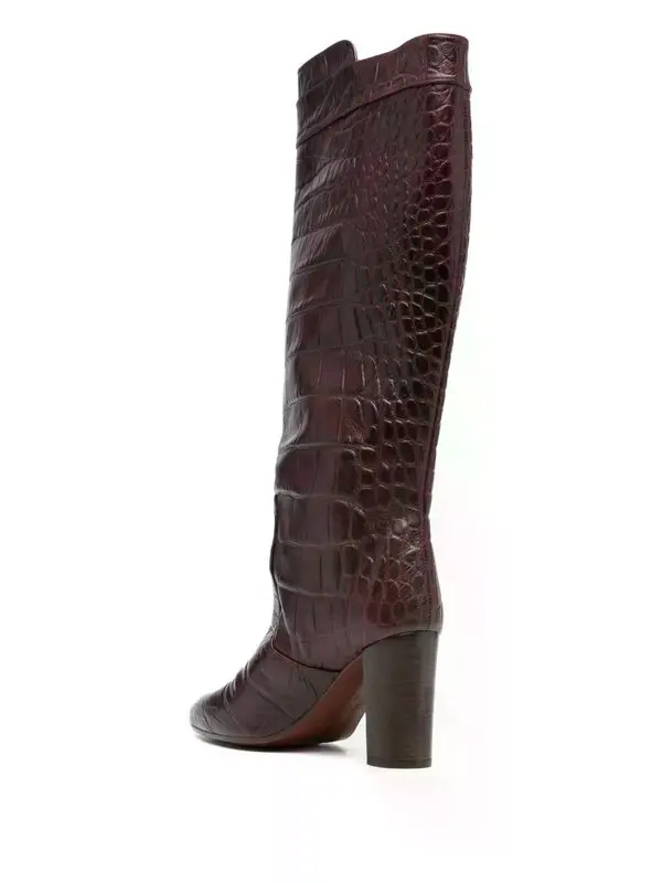 Chie Mihara 85mm Eybal Crocodile-effect Block-heel Boots