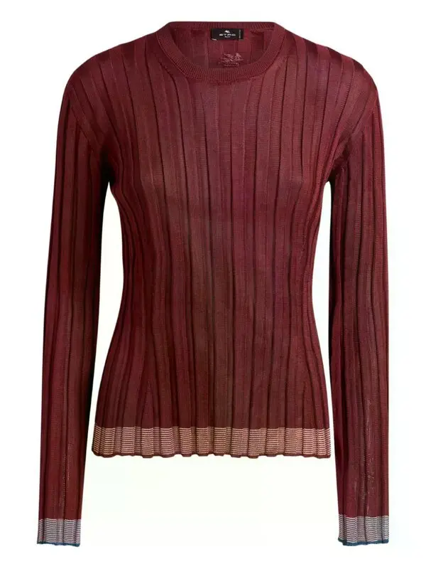 Etro Ribbed-knit Sweater With Embroidered Detail