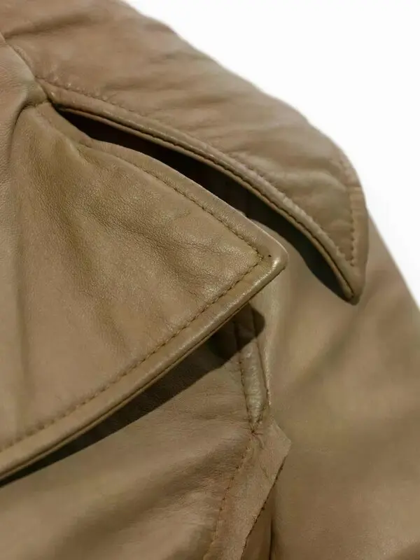 DIESEL® Button-fastening Flared Leather Jacket