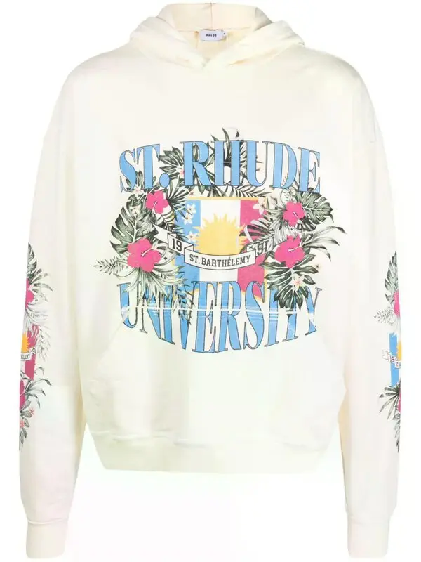 Rhude Graphic-print Hoodie - Neutrals