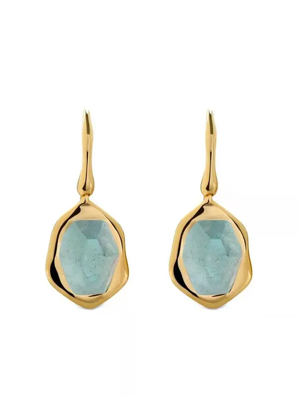 Monica Vinader Odyssey Aquamarine Drop Earrings - Gold