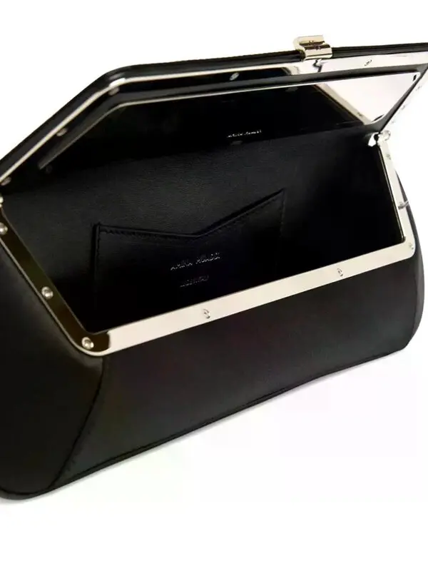 Amina Muaddi Metallic-trim Clutch Bag