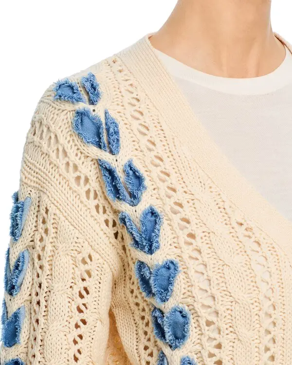 DRIFTWOOD Braided Denim Button Front Sweater