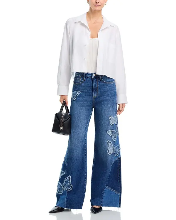 DRIFTWOOD Butterfly Patchwork Wide Leg Jeans