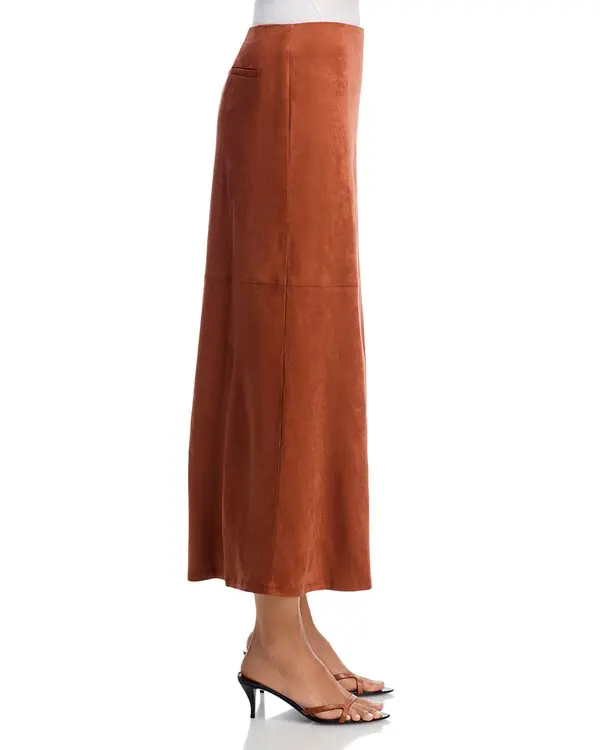LOST + WANDER Faux Suede Maxi Skirt