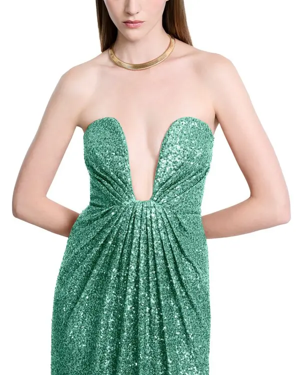 Bcbgmaxazria Plunging Neck Evening Gown - Mint