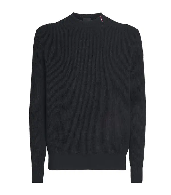 Moncler Cotton Waffle-knit Sweater - Black
