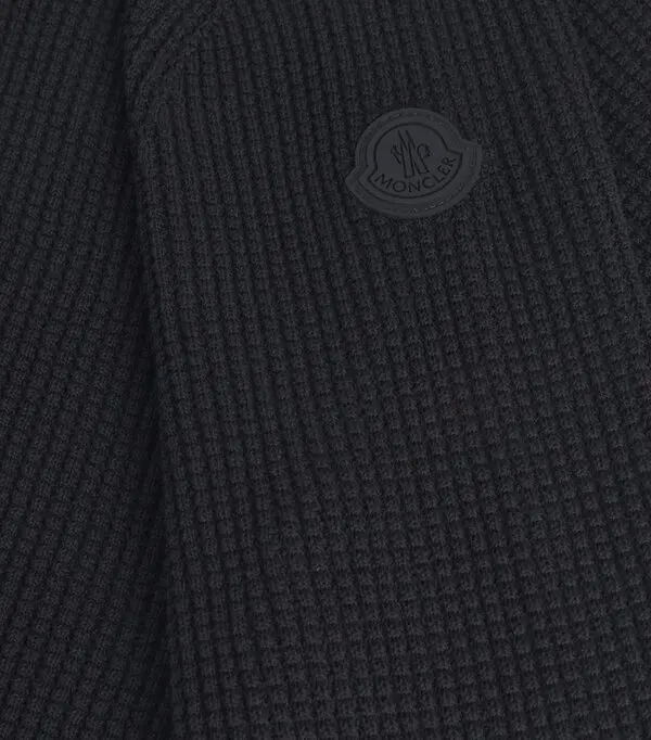 Moncler Cotton Waffle-knit Sweater - Black